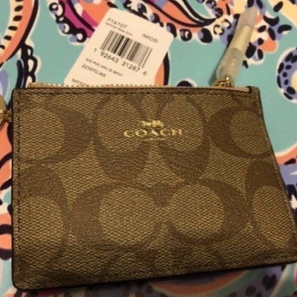 Coach | Accessories | Coach Skinny Mini Id Case In Signature Logo Rose ...